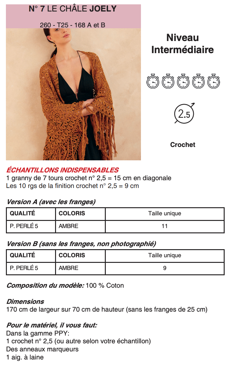 Patron du Châle Joely - Phildar – Tricolaine St-Jean-sur-le-Richelieu