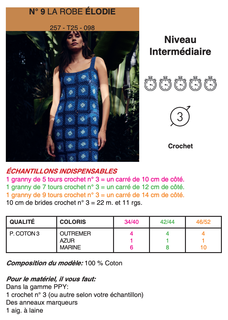 Patron de la Robe Élodie - Phildar – Tricolaine St-Jean-sur-le-Richelieu